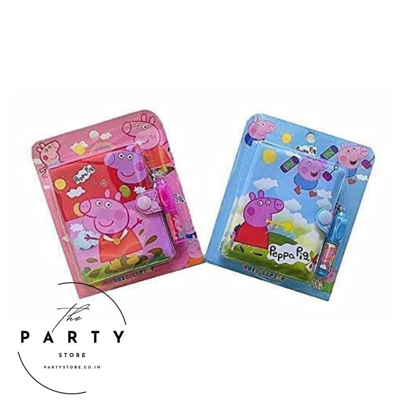 Peppa Pig Theme Small Pocket Diary with Small Pen for Kids Children Bi ...